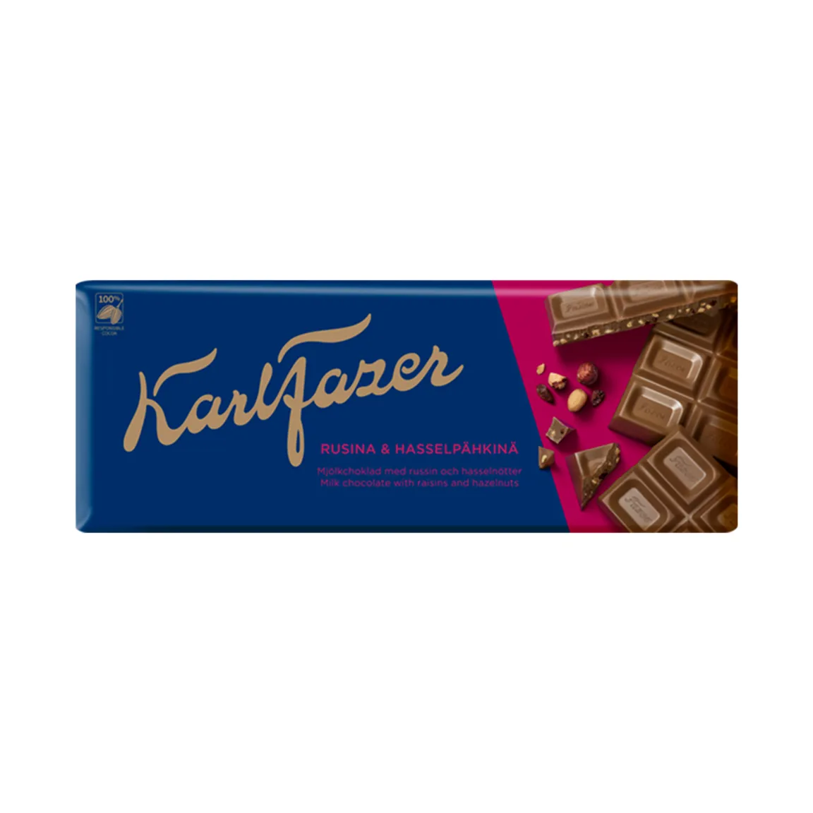 Karl Fazer Raisin & hazelnuts in milk chocolate 200 g - Fazer.com