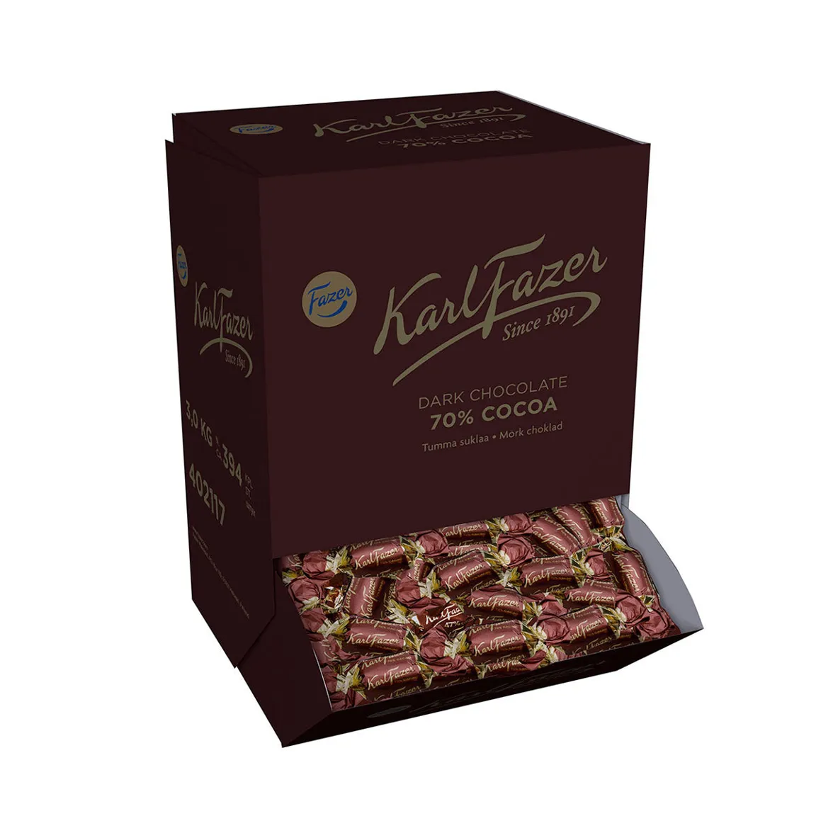 Karl Fazer 70 % Dark chocolate 3kg
