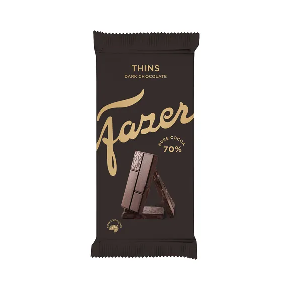 Karl Fazer Thins 70% dark chocolate 95g - Fazer.com