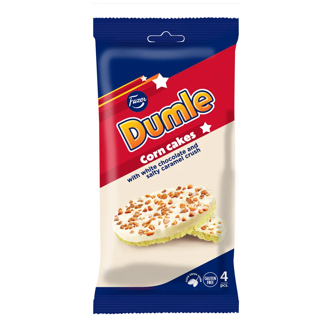 Dumle corn cakes with white chocolate 4pcs 66g - Fazer.com