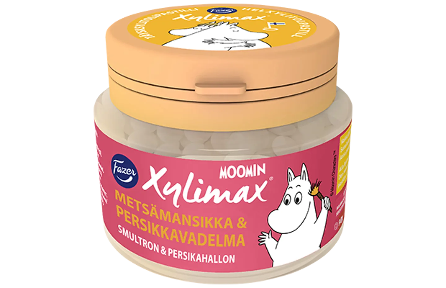 Xylimax Moomin wild strawberry-peach-raspberry full xylitol pastille ...