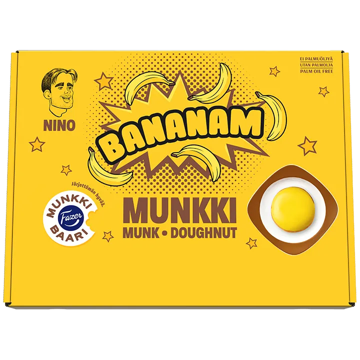 Fazer Bananam Banaani-toffeemunkki 106g - Fazer.fi